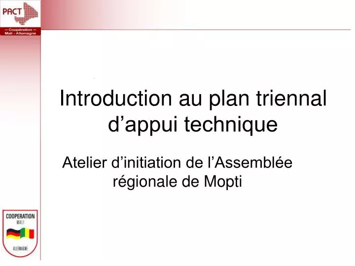 PPT - Introduction au plan triennal d’appui technique PowerPoint ...