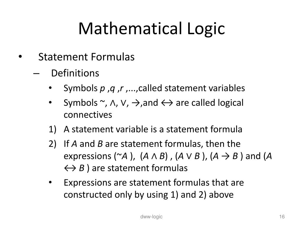 PPT Mathematical Logic PowerPoint Presentation Free Download ID
