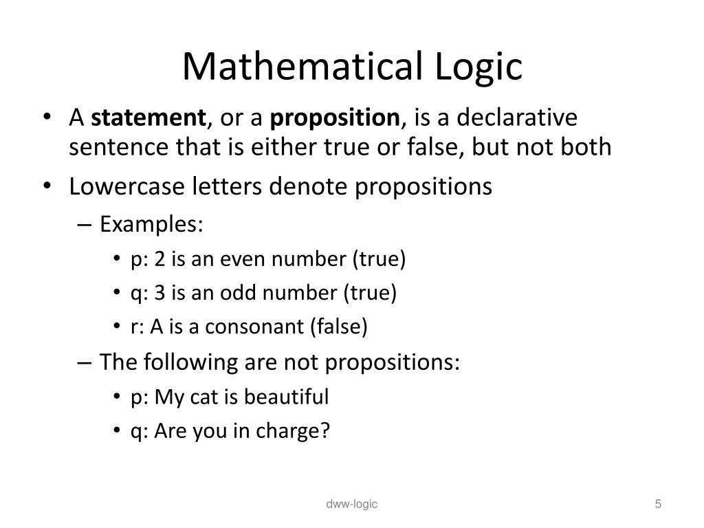 PPT Mathematical Logic PowerPoint Presentation Free Download ID