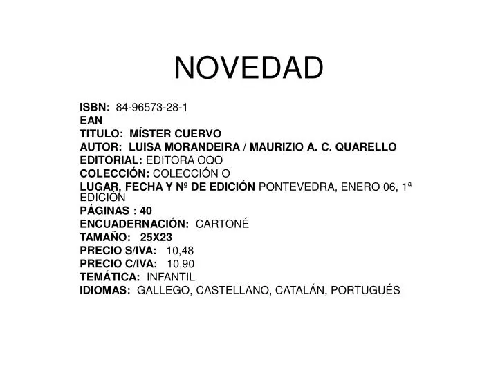 PPT - NOVEDAD PowerPoint Presentation, free download - ID:5028555