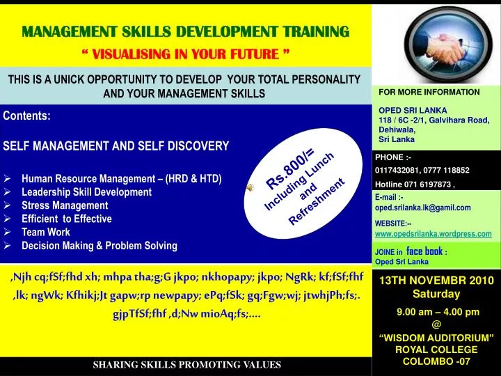 PPT - MANAGEMENT SKILLS DEVELOPMENT TRAINING “ VISUALISING IN YOUR ...