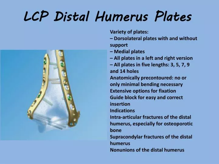 PPT - LCP Distal Humerus Plates PowerPoint Presentation, free download ...
