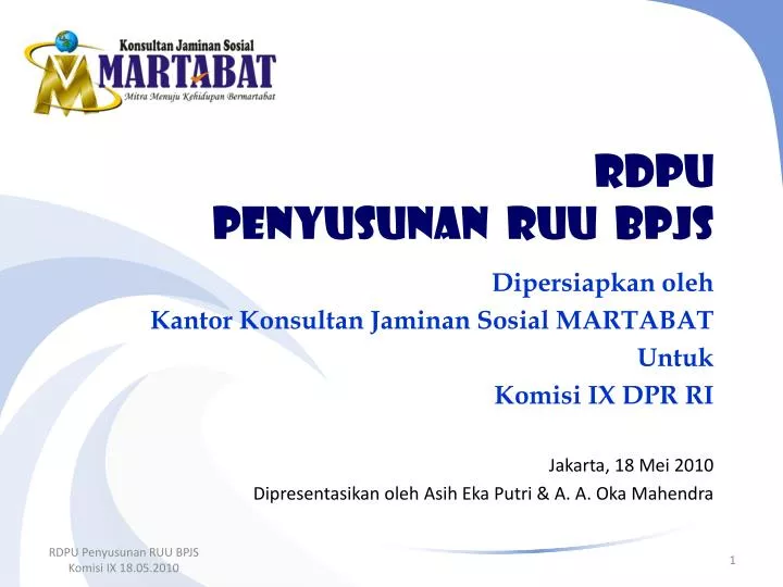 PPT - RDPU penyusunan ruu BPJS PowerPoint Presentation, free download ...