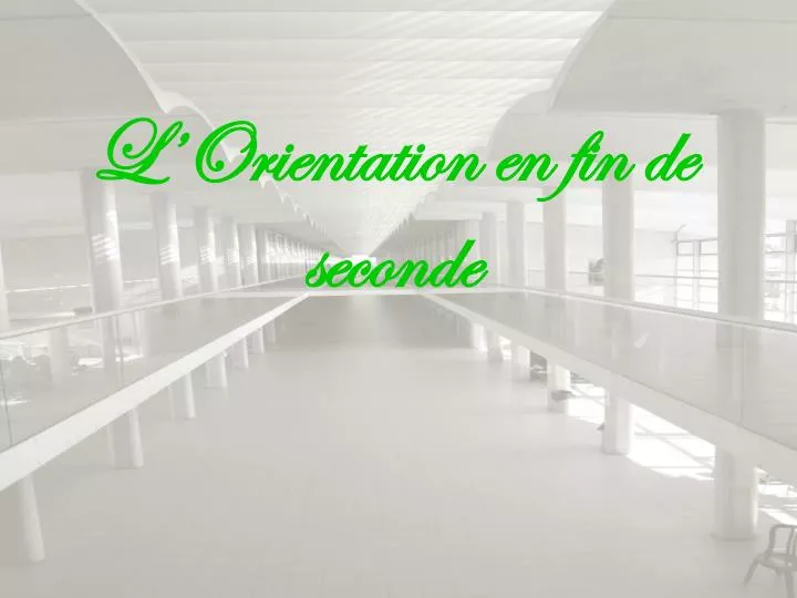 PPT - L’Orientation en fin de seconde PowerPoint Presentation, free download - ID:5032706