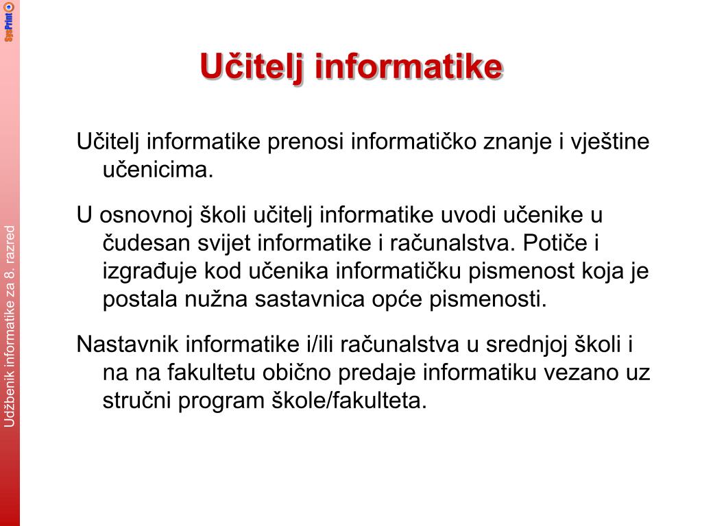 PPT - Zanimanja vezana uz informatiku i računalstvo PowerPoint ...