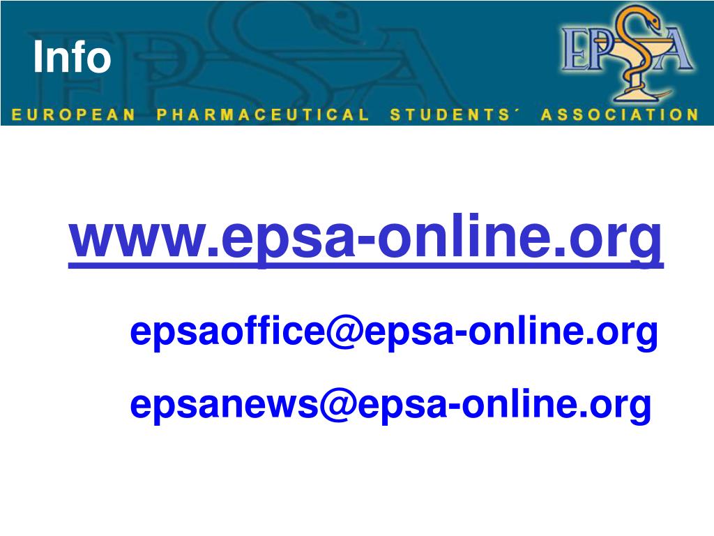 PPT - European Pharmaceutical Students’ Association EPSA PowerPoint ...