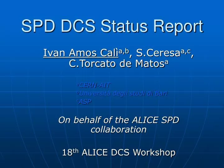 PPT - SPD DCS Status Report PowerPoint Presentation, free download - ID ...