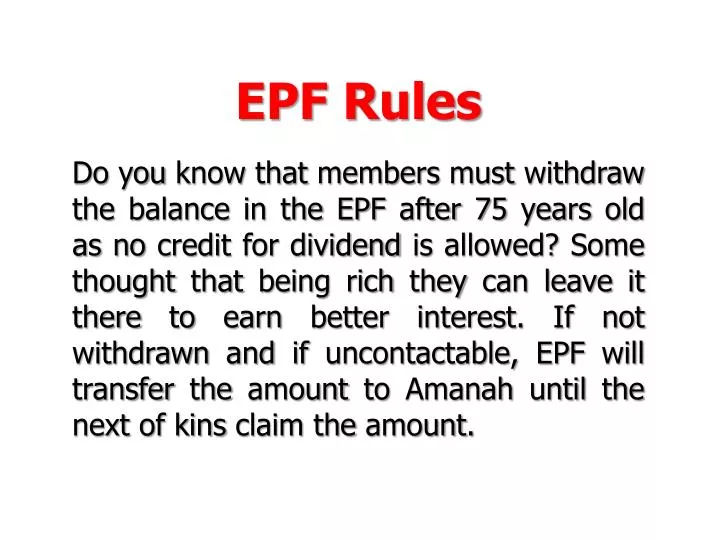 PPT - EPF Rules PowerPoint Presentation, free download - ID:5038645