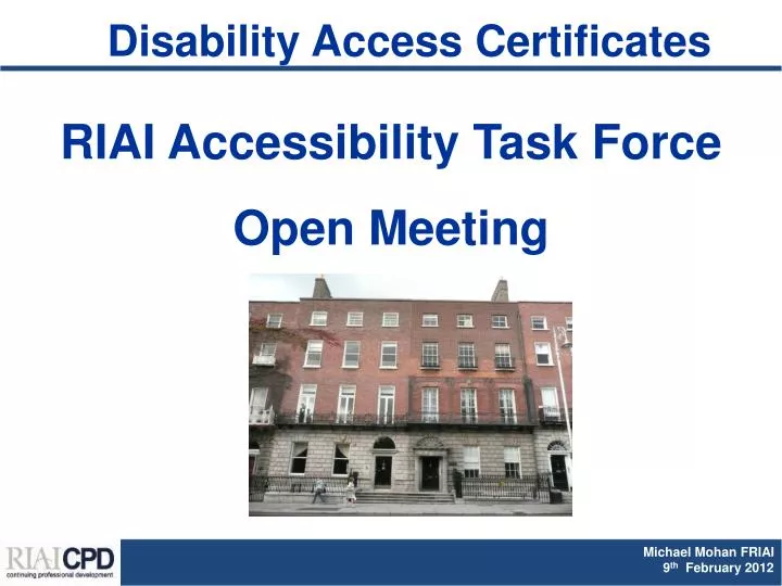 PPT - Disability Access Certificates PowerPoint Presentation, free ...