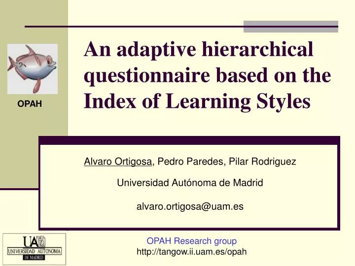 PPT - An adaptive hierarchical questionnaire based on the Index of Learning Styles PowerPoint ...