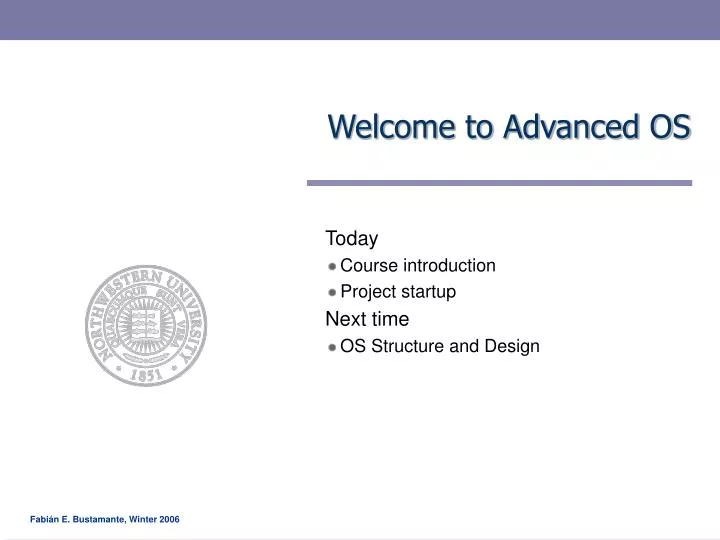 PPT - Welcome to Advanced OS PowerPoint Presentation, free download ...
