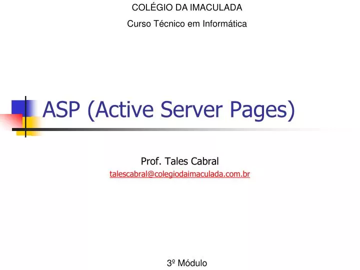 Ppt Asp Active Server Pages Powerpoint Presentation Free Download Id 5044470
