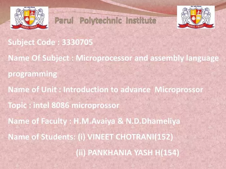 PPT - Parul Polytechnic Institute PowerPoint Presentation, free ...