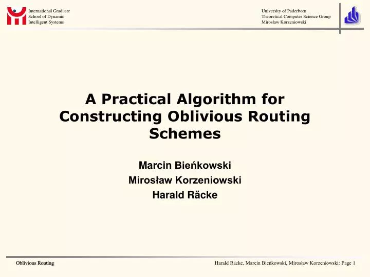 Ppt A Practical Algorithm For Constructing Oblivious Routing Schemes 5133