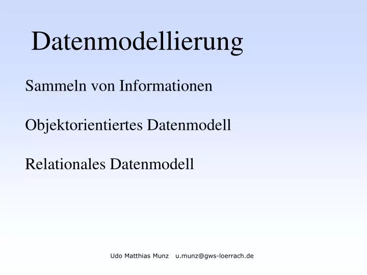 PPT - Datenmodellierung PowerPoint Presentation, free download - ID:5054815