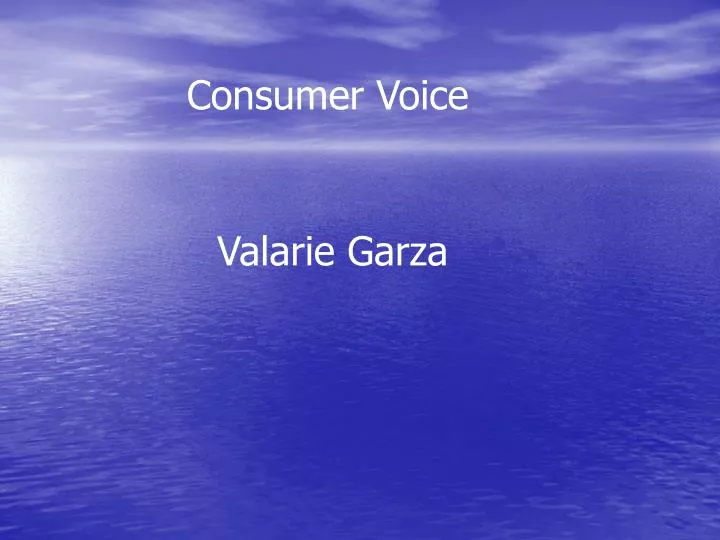 PPT - Consumer Voice PowerPoint Presentation, free download - ID:5055452