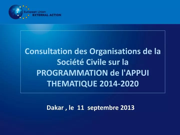 PPT - Dakar , le 11 septembre 2013 PowerPoint Presentation, free ...