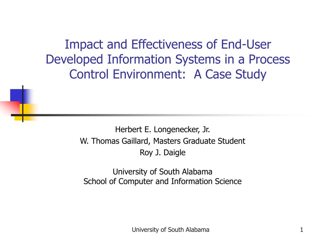 PPT - Herbert E. Longenecker, Jr. W. Thomas Gaillard, Masters Graduate ...