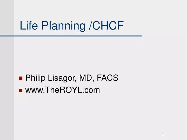 PPT - Life Planning /CHCF PowerPoint Presentation, free download - ID ...
