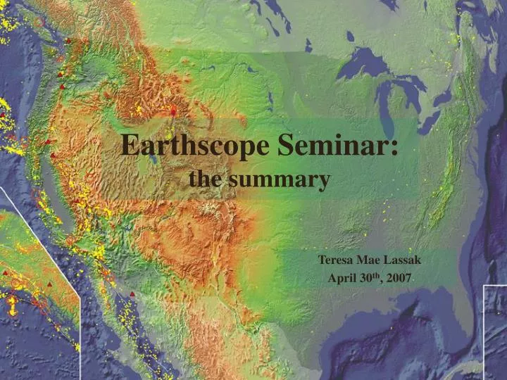 PPT - Earthscope Seminar: the summary PowerPoint Presentation, free ... PPT - Earthscope Seminar: the summary PowerPoint Presentation, free ...