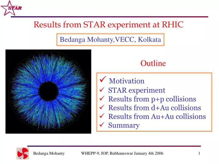 PPT - Results from STAR experiment at RHIC PowerPoint Presentation ...