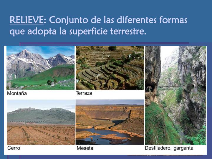 PPT - EL RELIEVE y sus CAMBIOS PowerPoint Presentation - ID:5058978