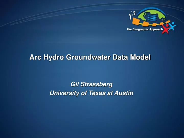 PPT - Arc Hydro Groundwater Data Model PowerPoint Presentation, free ...