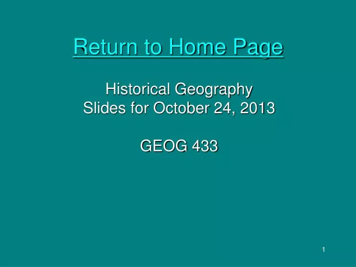 PPT - Return to Home Page PowerPoint Presentation, free download - ID ...