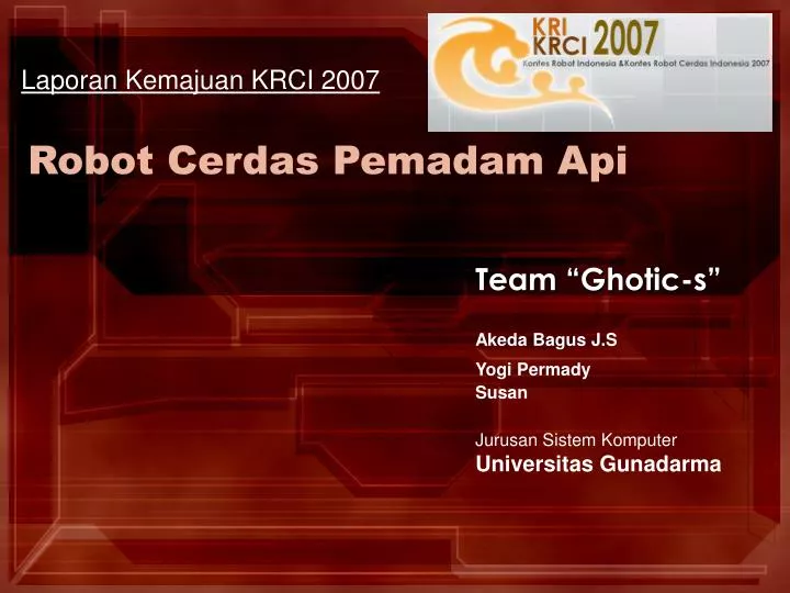 PPT - Robot Cerdas Pemadam Api PowerPoint Presentation, free download ...