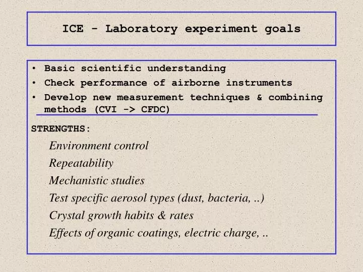 PPT - ICE - Laboratory experiment goals PowerPoint Presentation, free ...