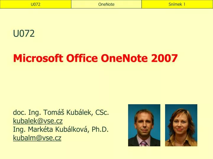 PPT - U072 Microsoft Office OneNote 2007 PowerPoint Presentation, free ...