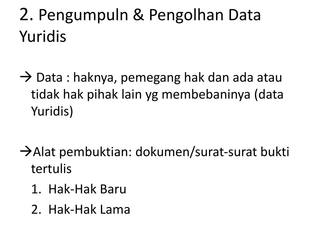 PPT - PENYELENGGARAAN PENDAFTARAN TANAH Materi Kuliah TPPT Fak Hukum ...