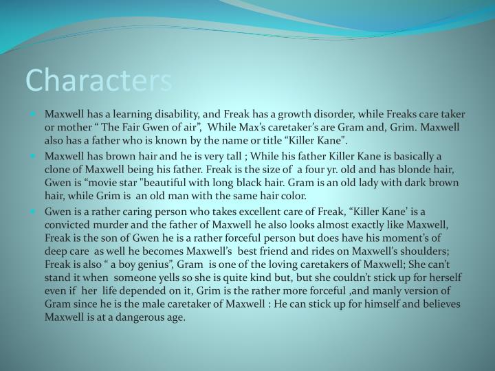 PPT - Title: Freak The Mighty Author: Rodman Philbrick Date/Year ...