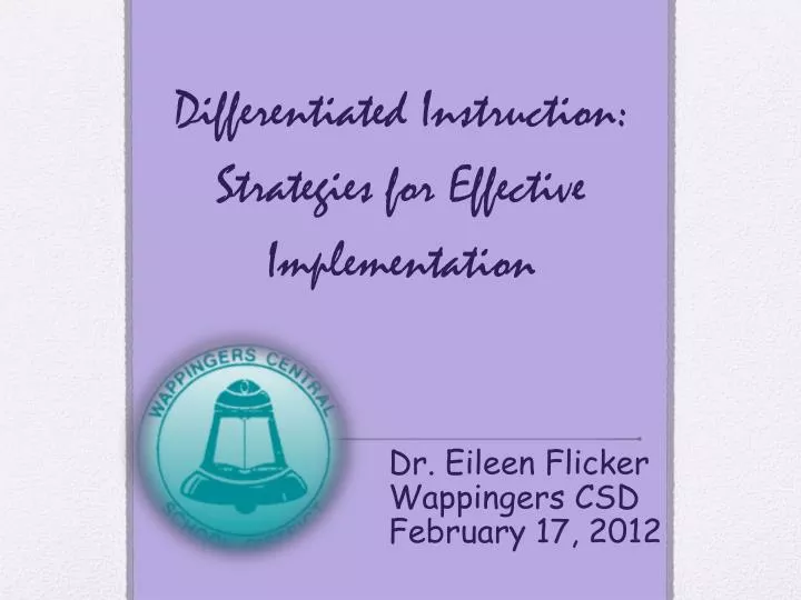 PPT - Differentiated Instruction: Strategies for Effective ...