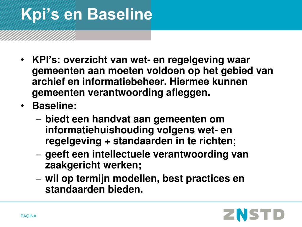 PPT - Toelichting Kritische Prestatie Indicatoren (KPI’s) Archiefwet ...
