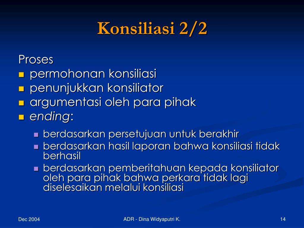 PPT - Penyelesaian Sengketa Alternatif di Luar Pengadilan PowerPoint ...