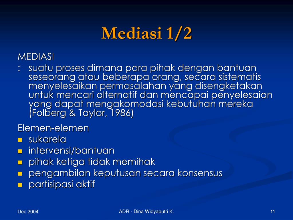 PPT - Penyelesaian Sengketa Alternatif di Luar Pengadilan PowerPoint ...