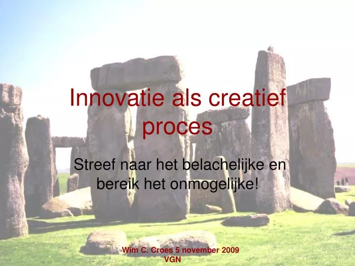 PPT - Innovatie als creatief proces PowerPoint Presentation, free ...