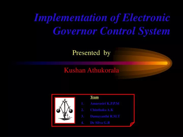 PPT - Implementation of Electronic Governor Control System PowerPoint ...
