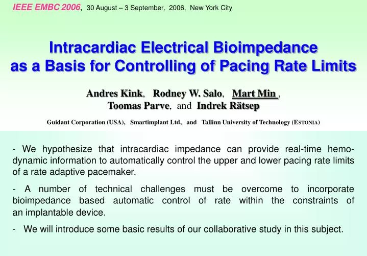 PPT - IEEE EMBC 2006 , 30 August – 3 September, 2006, New York City ...