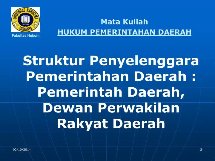 PPT - Struktur Penyelenggara Pemerintahan Daerah : Pemerintah Daerah ...