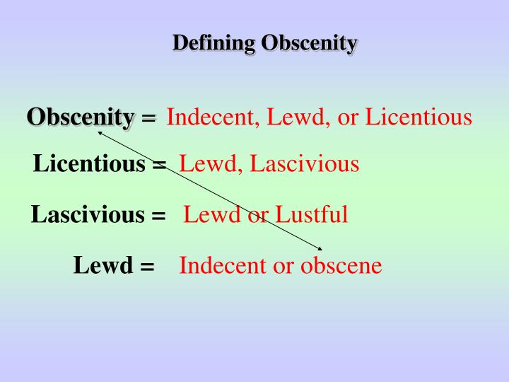 PPT - Obscenity PowerPoint Presentation - ID:5066342