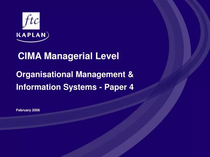 PPT - CIMA Managerial Level PowerPoint Presentation, free download - ID ...