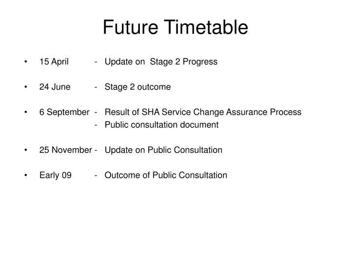 PPT - Future Timetable PowerPoint Presentation, free download - ID:5066524