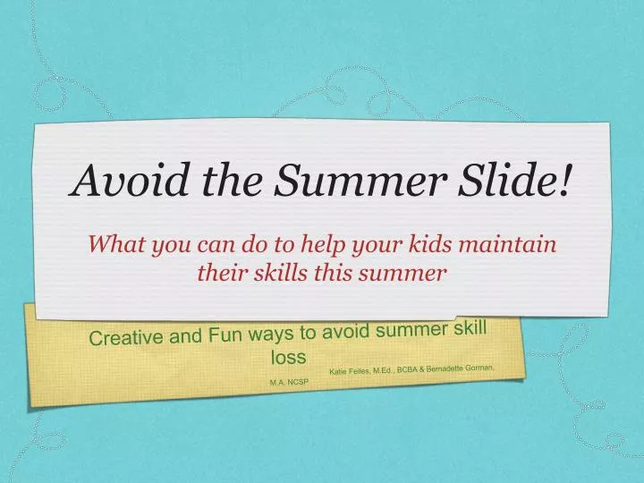 PPT - Avoid the Summer Slide! PowerPoint Presentation, free download ...
