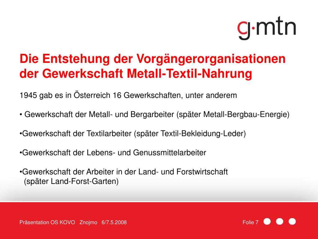 PPT - Geschichte von Gewerkschaften in Österreich PowerPoint ...