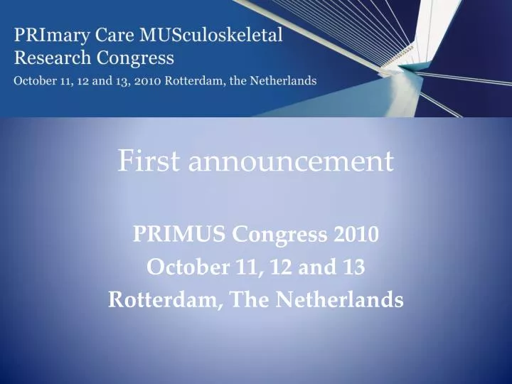 PPT - First announcement PowerPoint Presentation, free download - ID ...