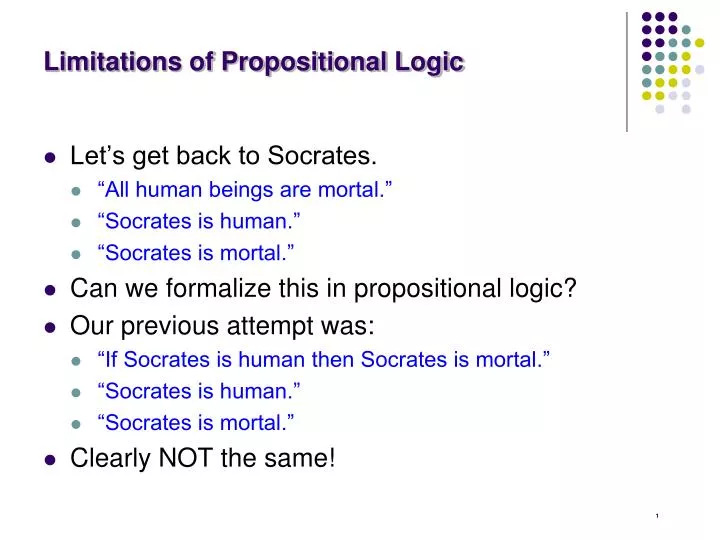 PPT Limitations Of Propositional Logic PowerPoint Presentation Free 