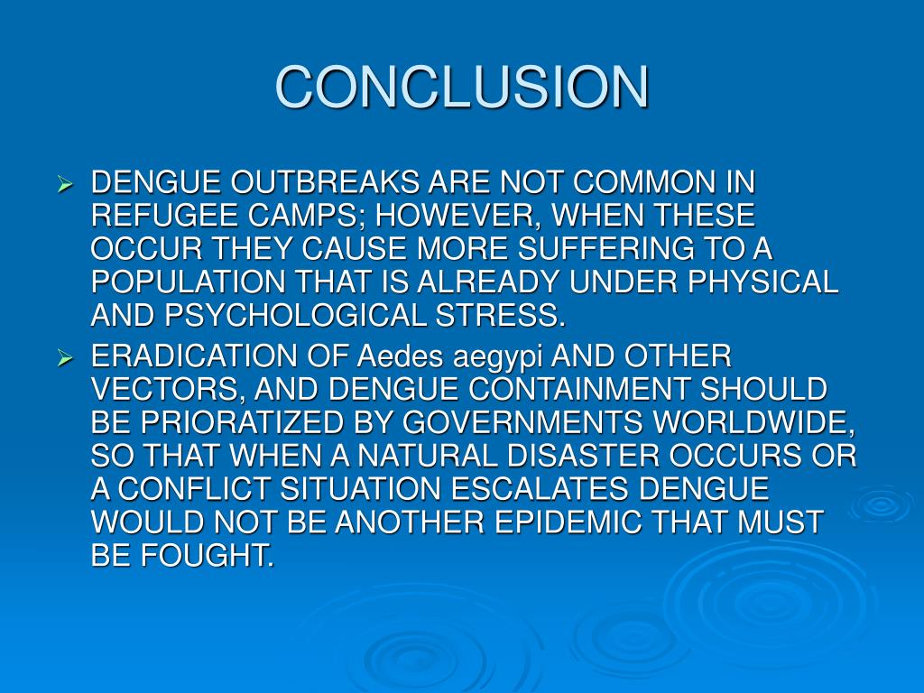 PPT - DENGUE EPIDEMICS IN REFUGEE CAMPS PREVENTION AND DISEASE ...