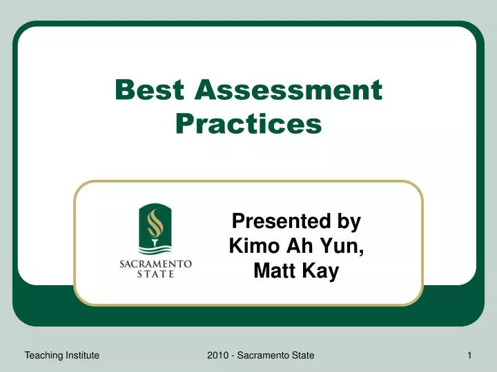PPT - Best Assessment Practices PowerPoint Presentation, free download ...